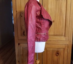 I.B. Diffusion | Jackets & Coats | Ib Diffusion Red Faux Leather Jacket ...